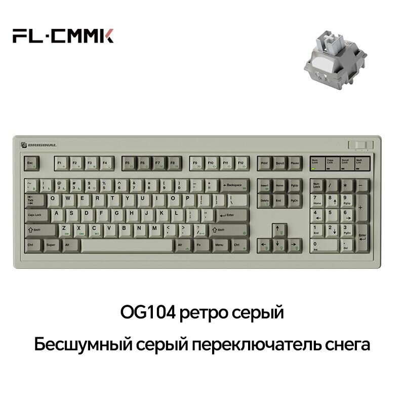 FL.Esports OG104 Ретро Проводная Bluetooth 2.4G Беспроводная механическая клавиатура