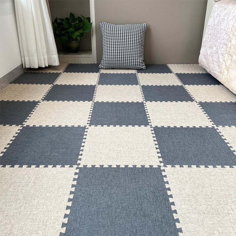 Льняной-хлопковый ковер в стиле пэчворк для спальни, гостиной, балкона, для полного покрытия большой площади, детский коврик для ползания в стиле "инс", можно обрезать по размеру.