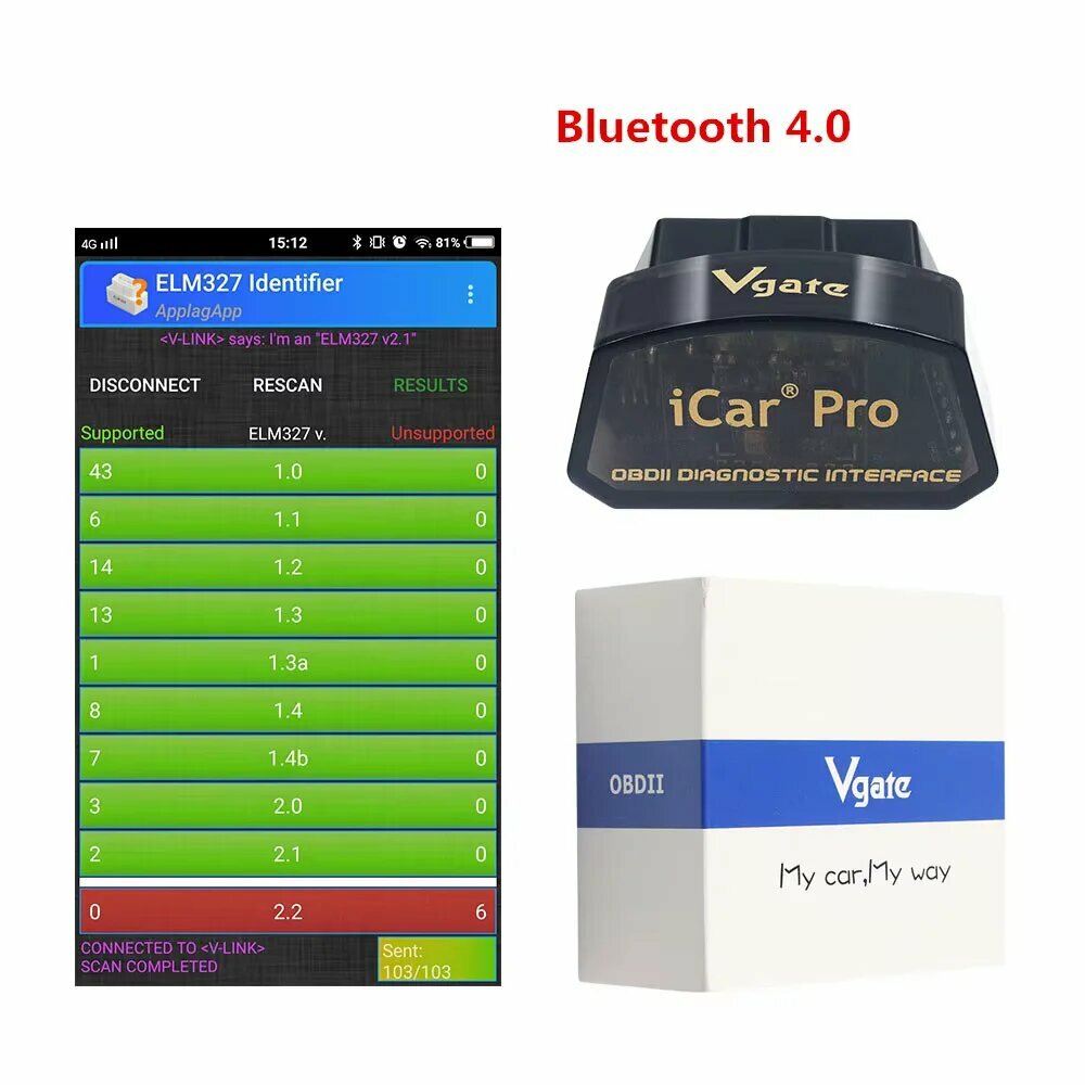 Vgate iCar Pro OBD2 сканер Bluetooth 4.0