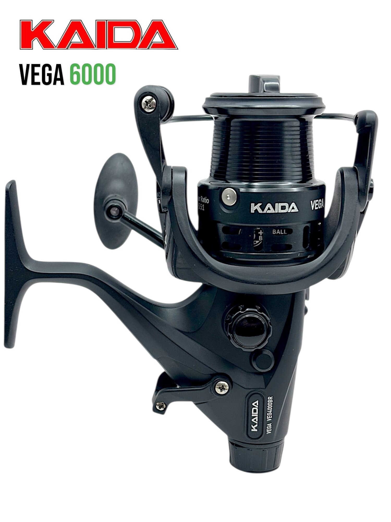 Катушка Kaida Vega 6000 BR 6+1 с байтранером кайда на фидер, донку, на плотву, леща, карпа