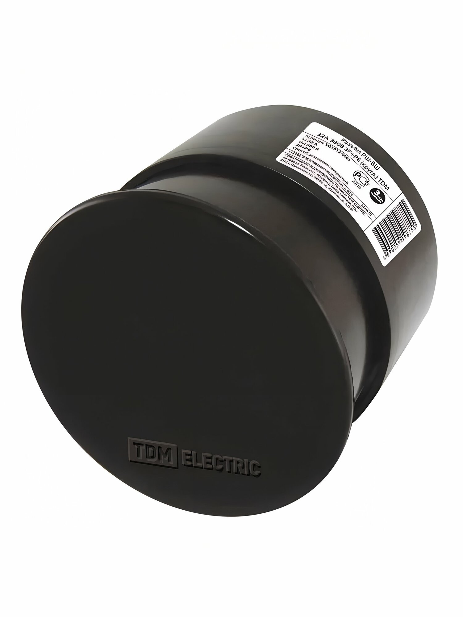 Разъем электрический TDM Electric 32А 380В 3Р+РЕ круглый для электроплит, черный, артикул SQ1812-0001