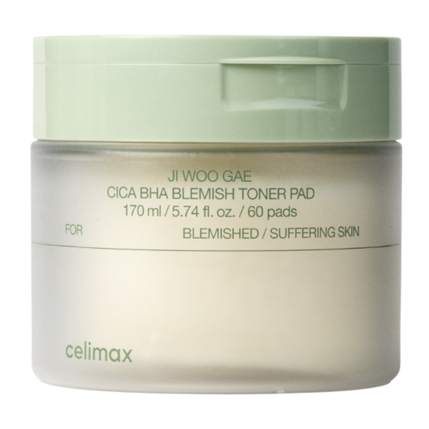 CELIMAX Пилинг-пэды для лица Ji Woo Gae Cica BHA Blemish от воспалений для проблемной кожи, 60 шт.