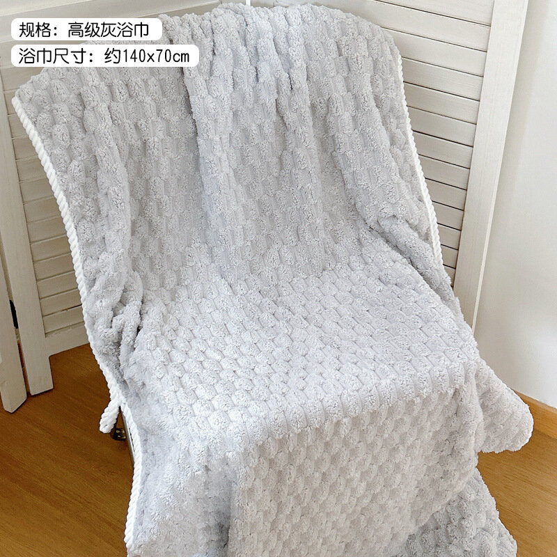 Хлопковое полотенце для ванной в сером цвете, 70x140 см, гигроскопичное и не линяющее