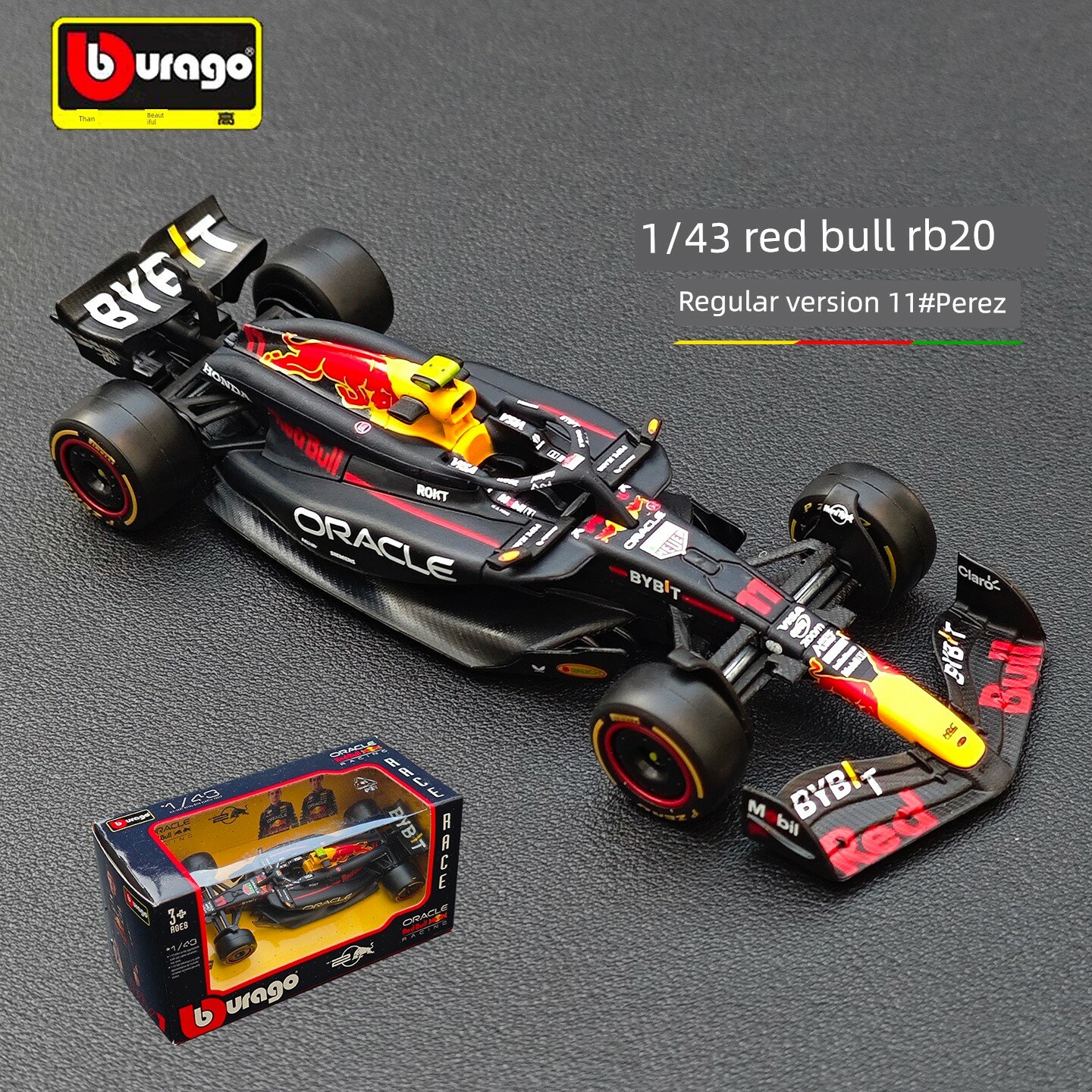 Модель гоночного автомобиля Formula 1 Red Bull RB20 #11 Серхио Перез 1:43 из сплава стандартная версия, коллекционная