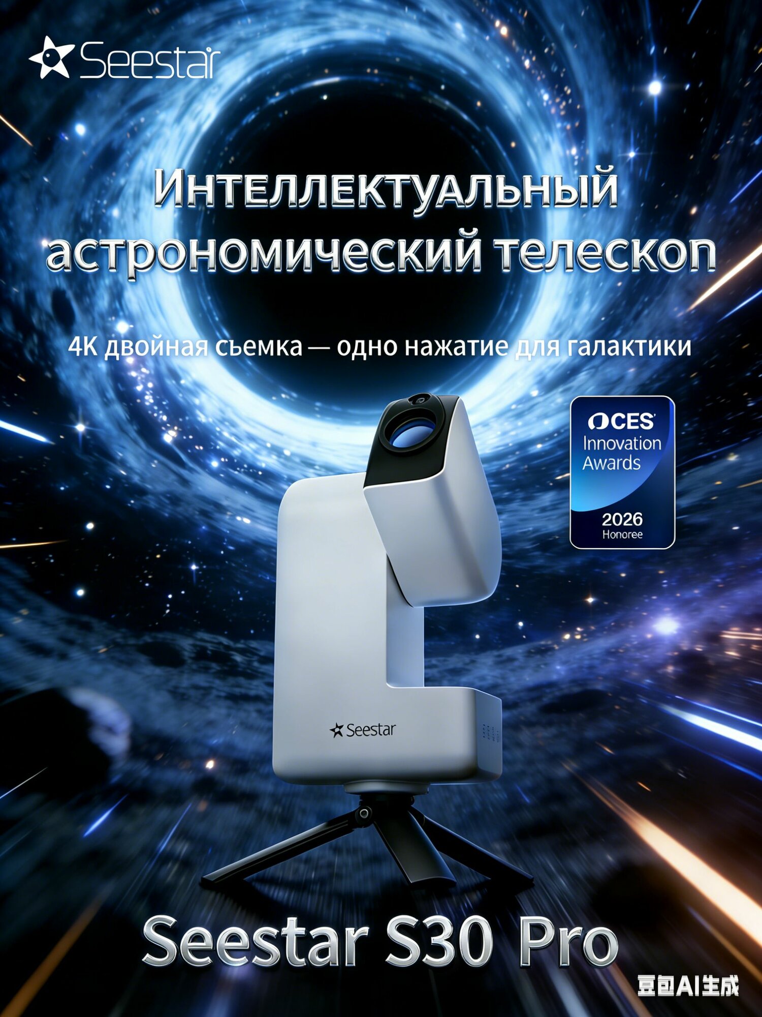 Умный телескоп Seestar S30 Pro для астрономии