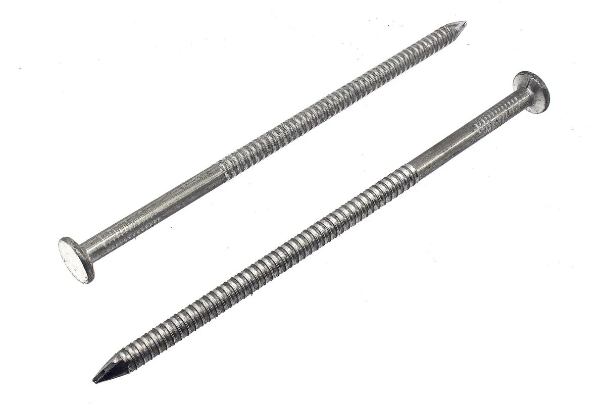 Ершёные гвозди BOWT 3,4×90 мм из стали без покрытия 10 шт – крепёж для пола, сайдинга, обшивки крыши и панелей с усиленной сцепкой.