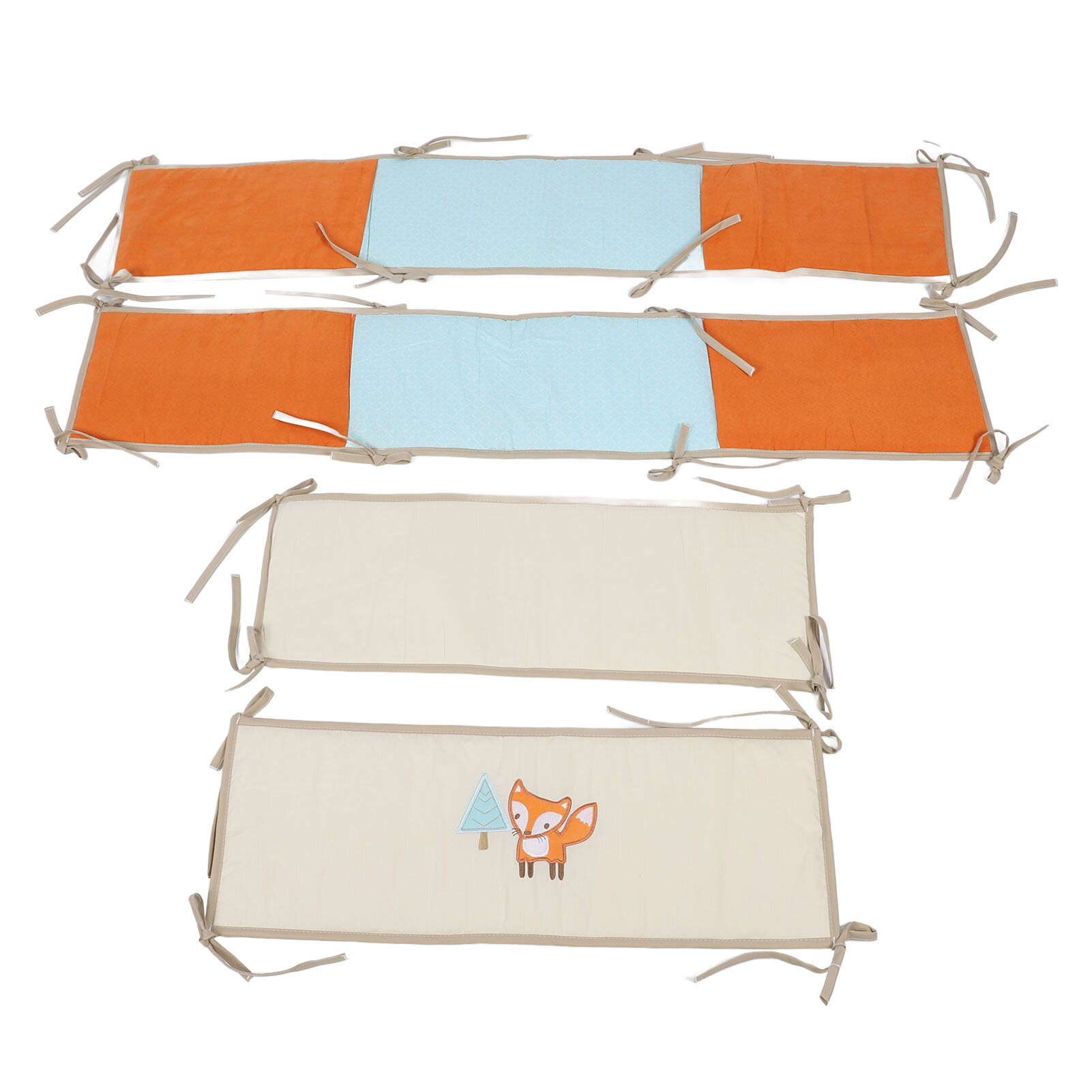 4 шт. Бортики в детскую кроватку, однотонные, дышащие, мягкие, с печатным сетчатым подкладом, защита от ударов, ограждения для кроватки типа "колыбель"