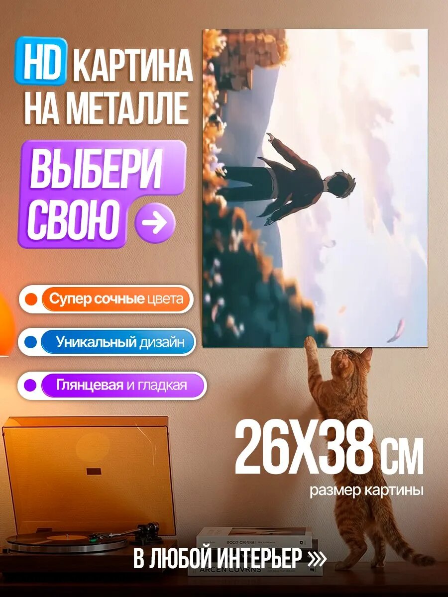 Картина на HD металле Падение с небес