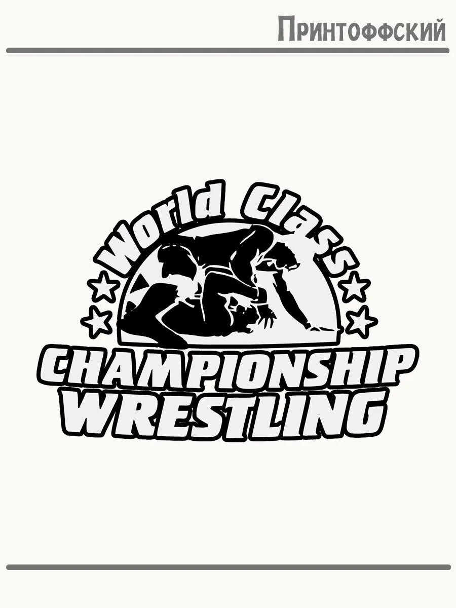 Термонаклейка для одежды и аксессуаров DTF-печать с надписью wrestling чемпион