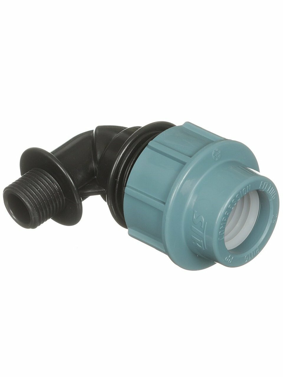 ПНД уголок STR d40х1" 1/4 с наружной резьбой для холодного водоснабжения, полипропиленовый фитинг для труб 40 мм