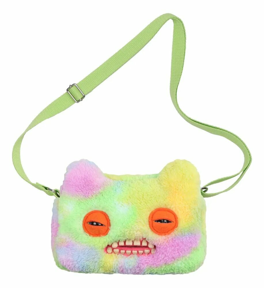 Ugly Tooth Monster Fluffy Crossbody Bag/ Карманная сумка/Зубы, как у человека, тонкие глаза, бежевые волосы