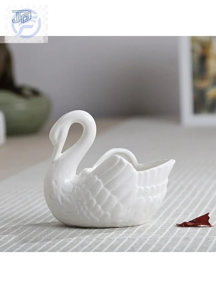 Сувенирная фигурка из керамики- "Лебедь" , декор, 1 шт