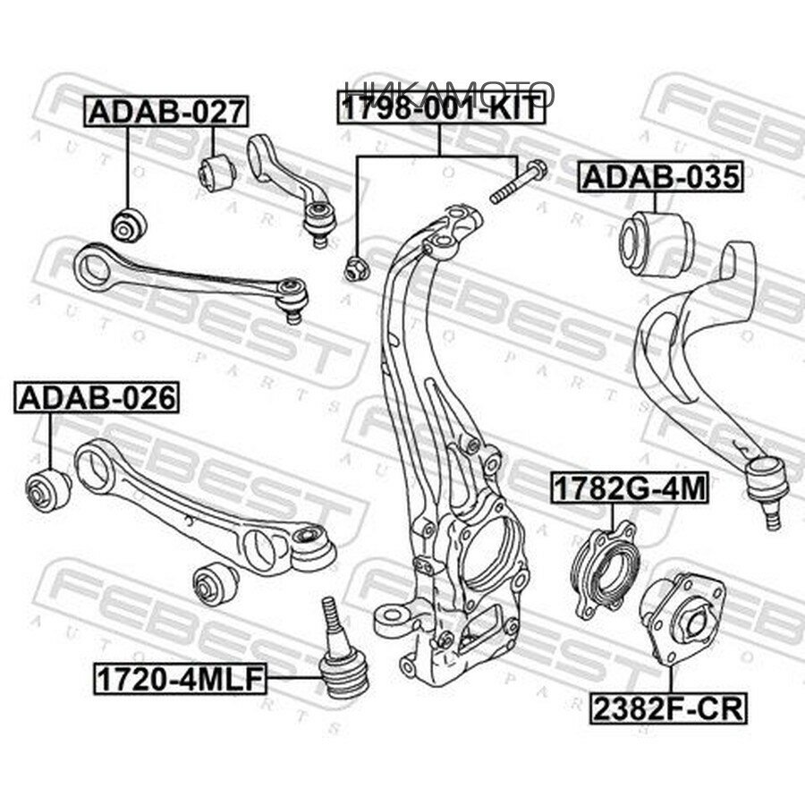 FEBEST 2382F-CR Фланец ступицы VW TOUAREG 17-23/AUDI A4/A5/A6/A7/A8/Q5/Q7 пер/зад.