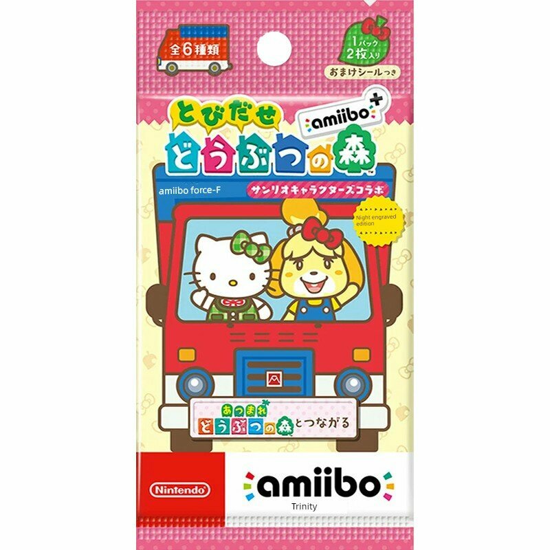 Оригинальная карта Animal Crossing Sanrio коллаборация RV, набор из 2 случайных дизайнов, совместимая с Nintendo Switch