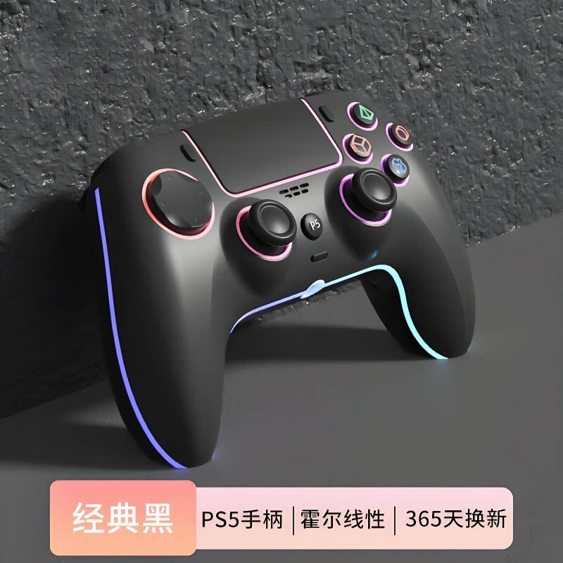 Беспроводной игровой контроллер PS5 Pro, черный цвет, Bluetooth совместимость с ПК Steam и iOS устройствами
