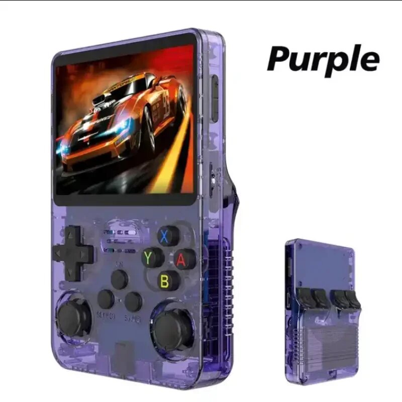 Портативная игровая консоль R36S, фиолетовый, 64GB