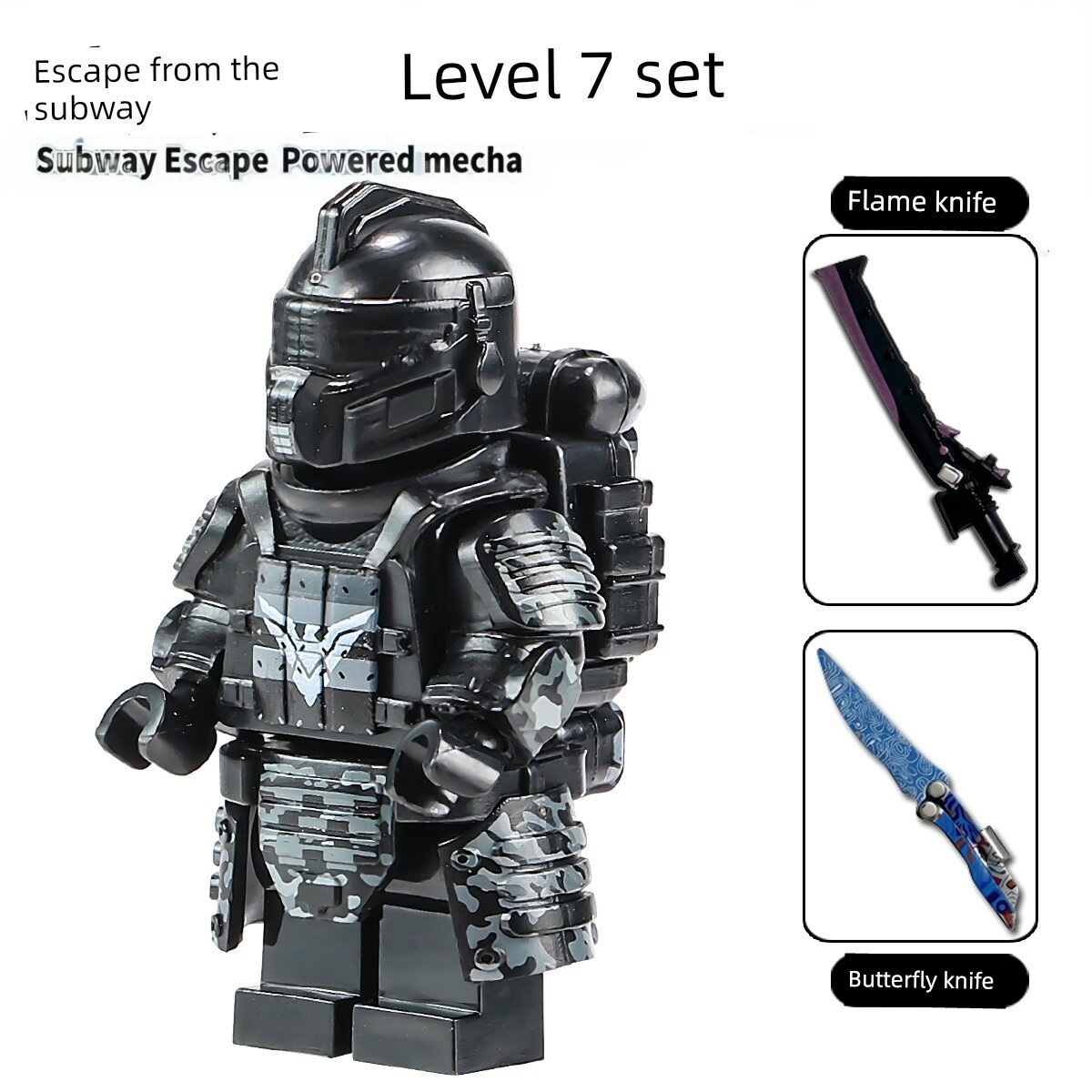 Peace Elite Black Eagle Уровень 7 Набор брони с Огненным клинком и Бабочкой-ножом (1 комплект)