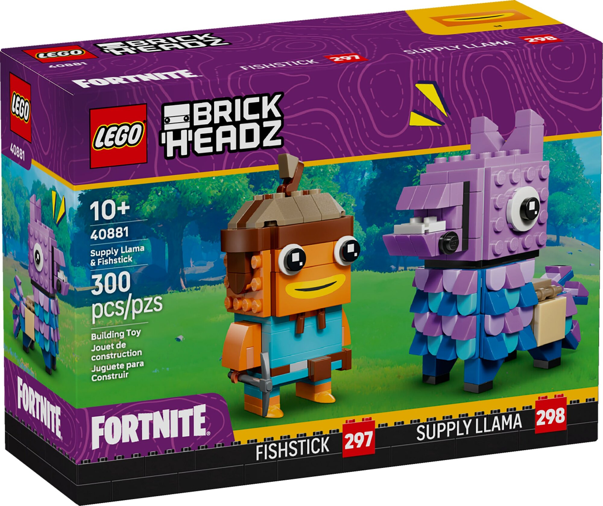 Конструктор LEGO BrickHeadz 40881 Fortnite фигурки Лама с припасами и Рыбак