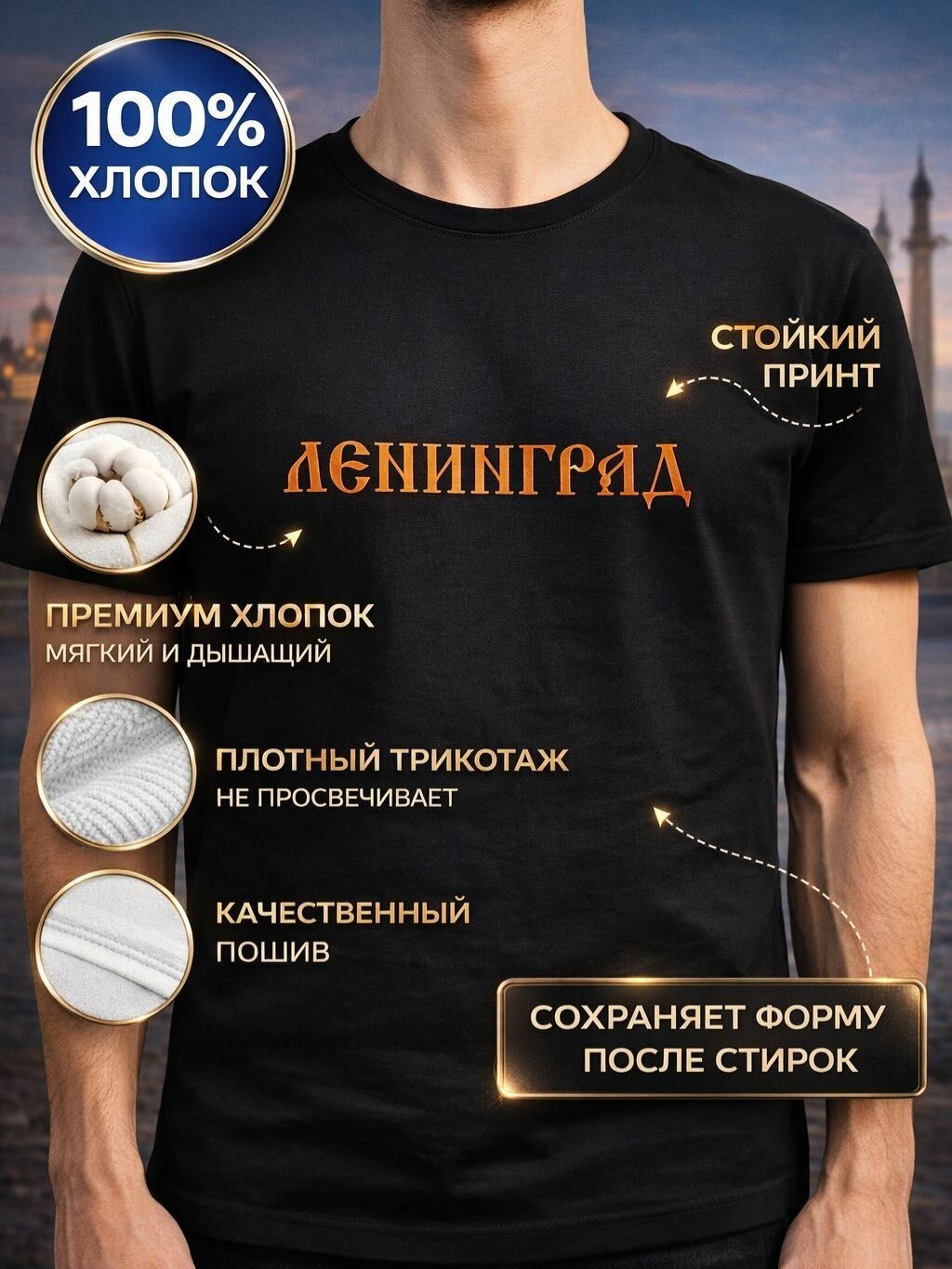 Футболка мужская Ленинград золотой горизонт