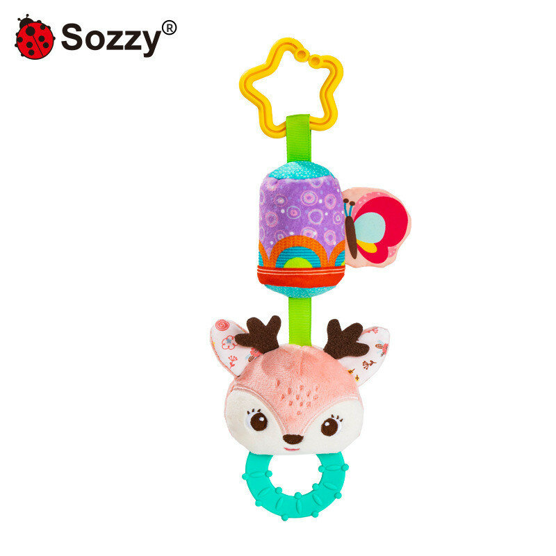 Игрушка для новорожденных плюшевая колокольчик с успокаивающими звуками для сна и сенсорного развития роздый олень