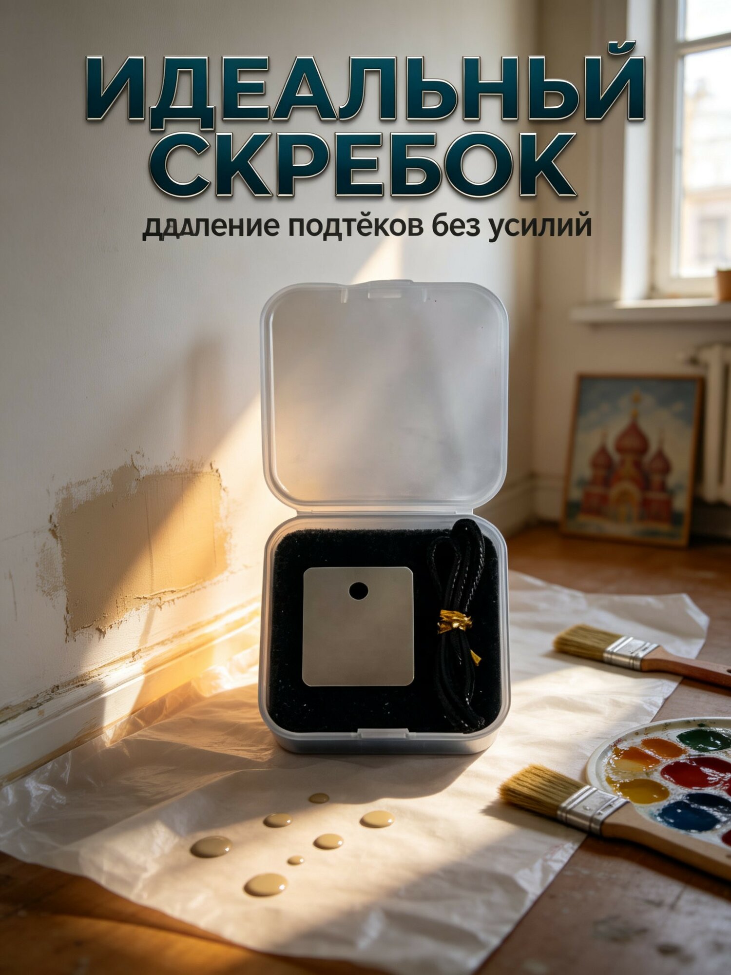 Скребок для удаления подтёков краски с вогнутым лезвием, эргономичный инструмент для точной коррекции покрытия на авто и мото