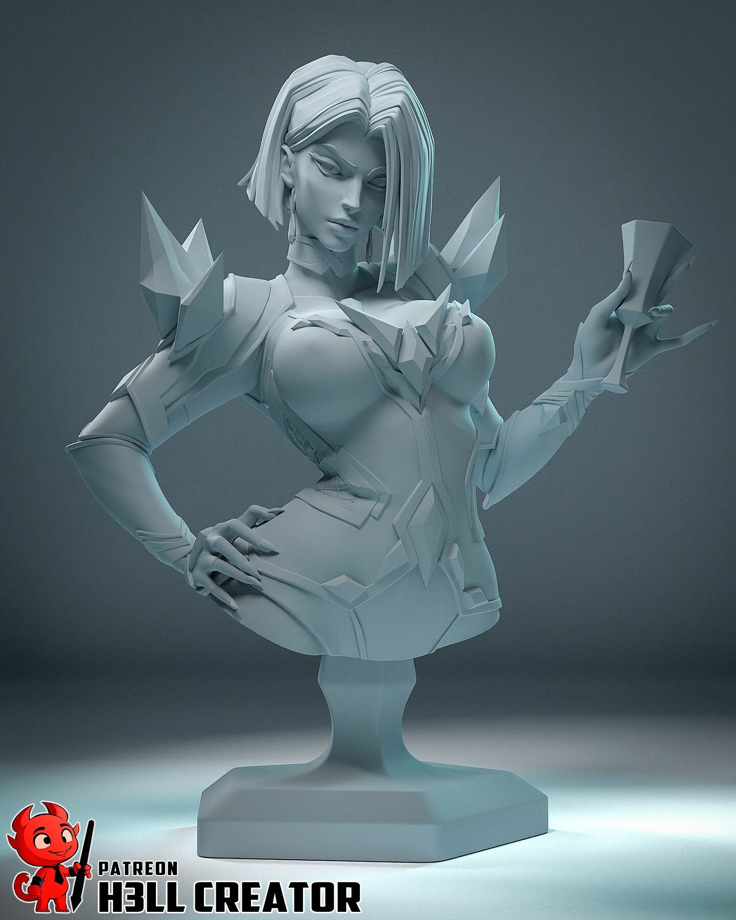 Сборная модель Bust of Emma Frost (Marvel Rivals), бюст, 105мм для покраски