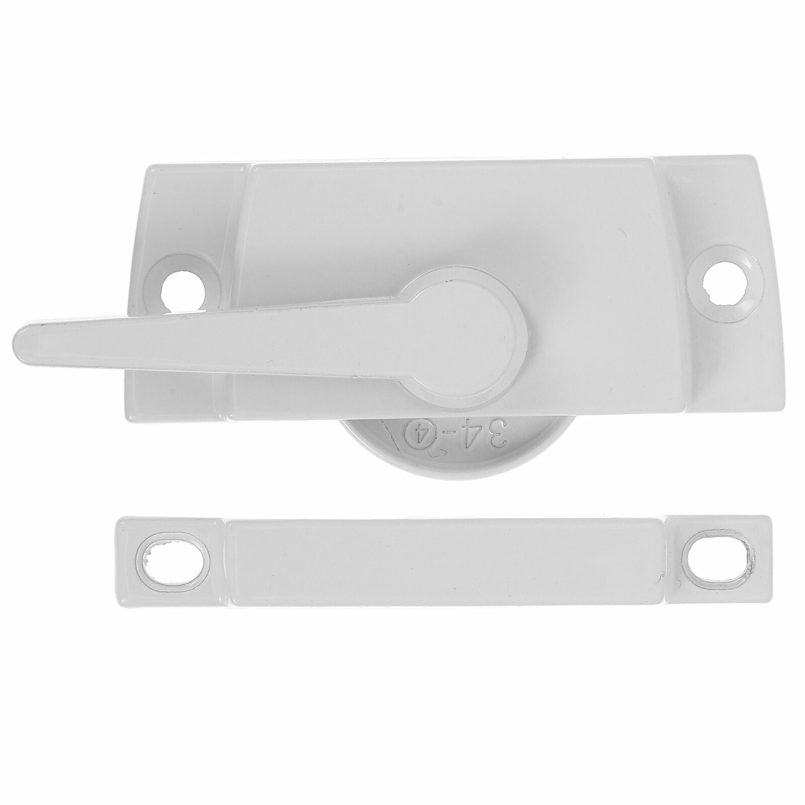 Замок-полумесяц для окон и дверей из ПВХ старого образца, защелка замка для раздвижного окна, аксессуары для замка раздвижного окна (белое центральное отверстие, левая сторона [соответствует сиденью]).