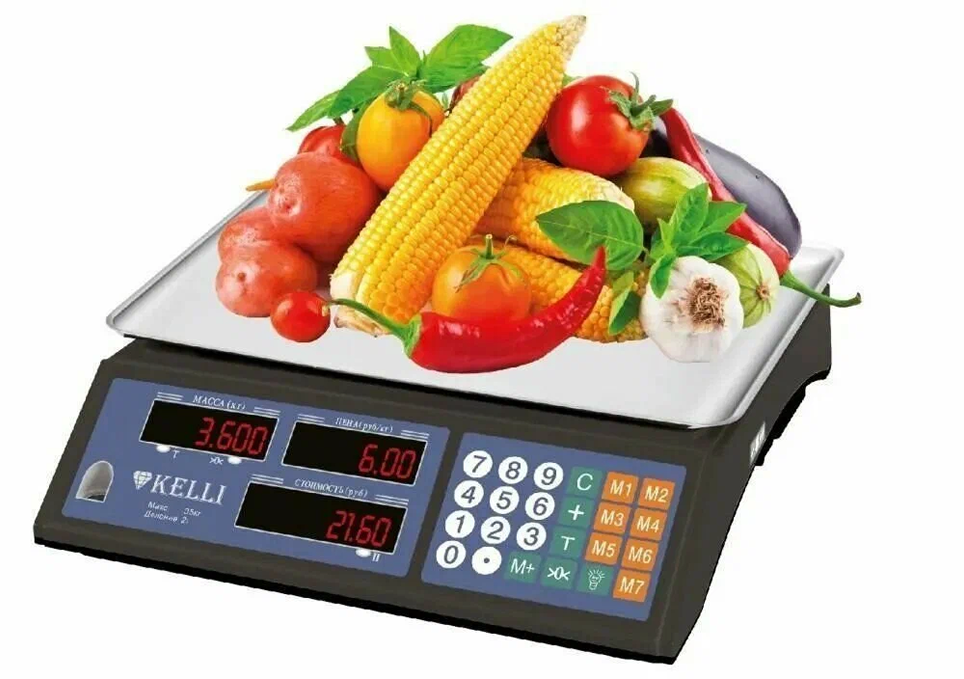 Весы торговые электронные KELLI KL-1501, настольные, до 35 кг, черный