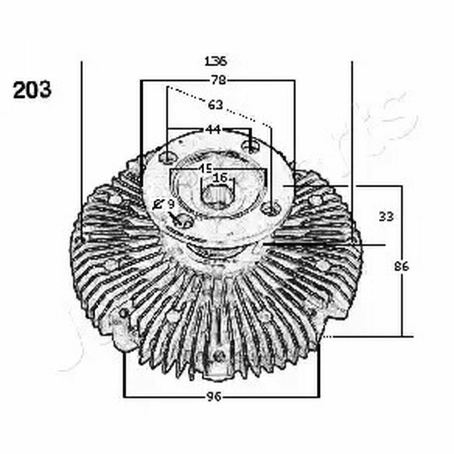 JAPANPARTS VC203 Вискомуфта
