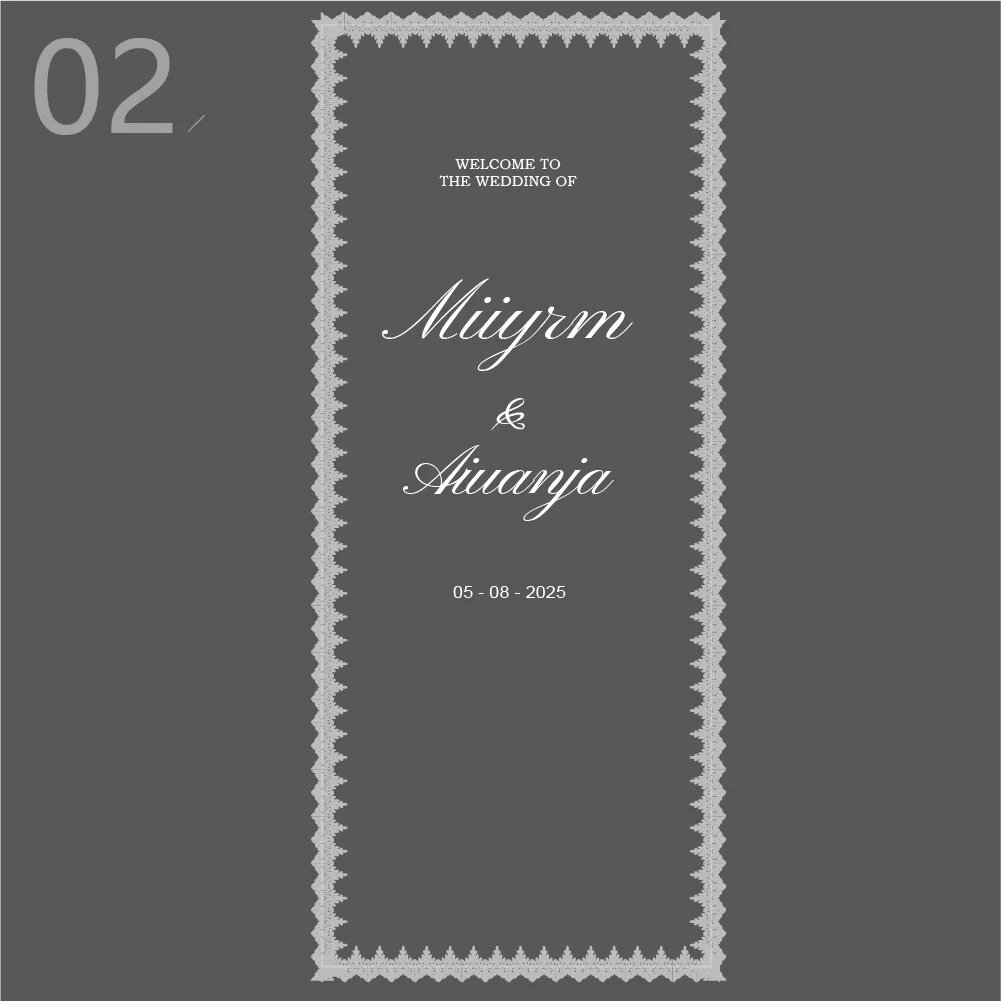 Свадебный баннер "Mügrem & Aivanja" 06.06.2025, цвет: Without Stands