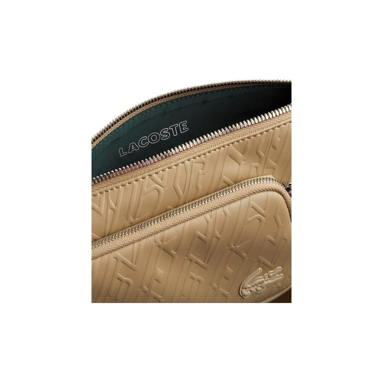 Сумка LACOSTE, фактура стеганая, хаки — фото 1