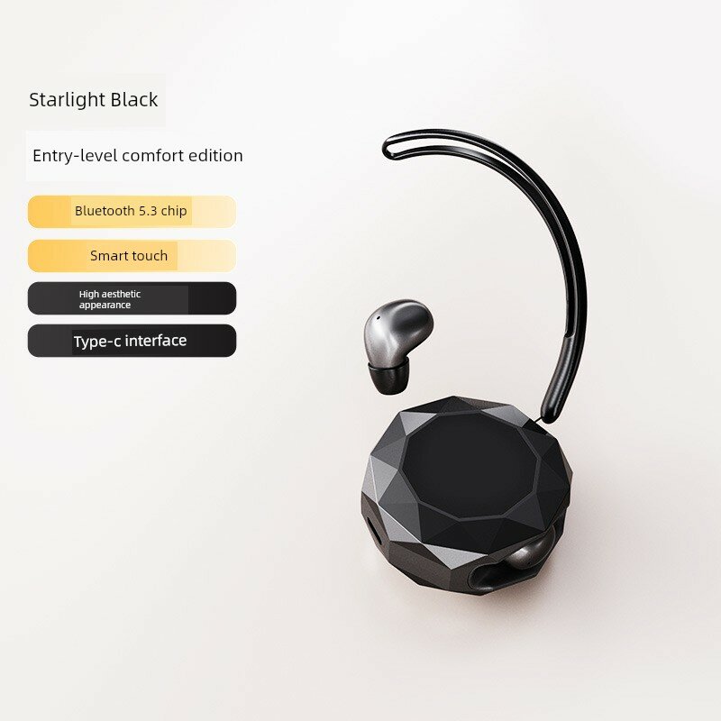 Беспроводные наушники Bluetooth 5.2 с мини-дизайном, легким комфортом для спорта и игр, классический черный цвет