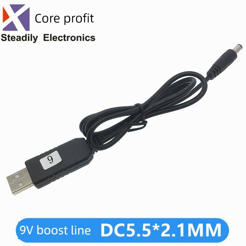 Кабель USB-адаптер для роутера и аккумулятора, 9V, повышающий преобразователь, разъем DC 5.5x2.1мм