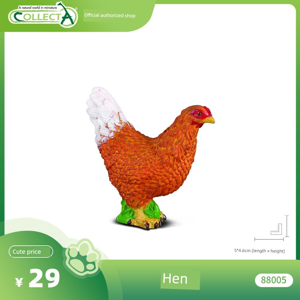 Коллекционная модель птицы CollectA официально лицензированная самка курицы 88005 детализированная фигурка для