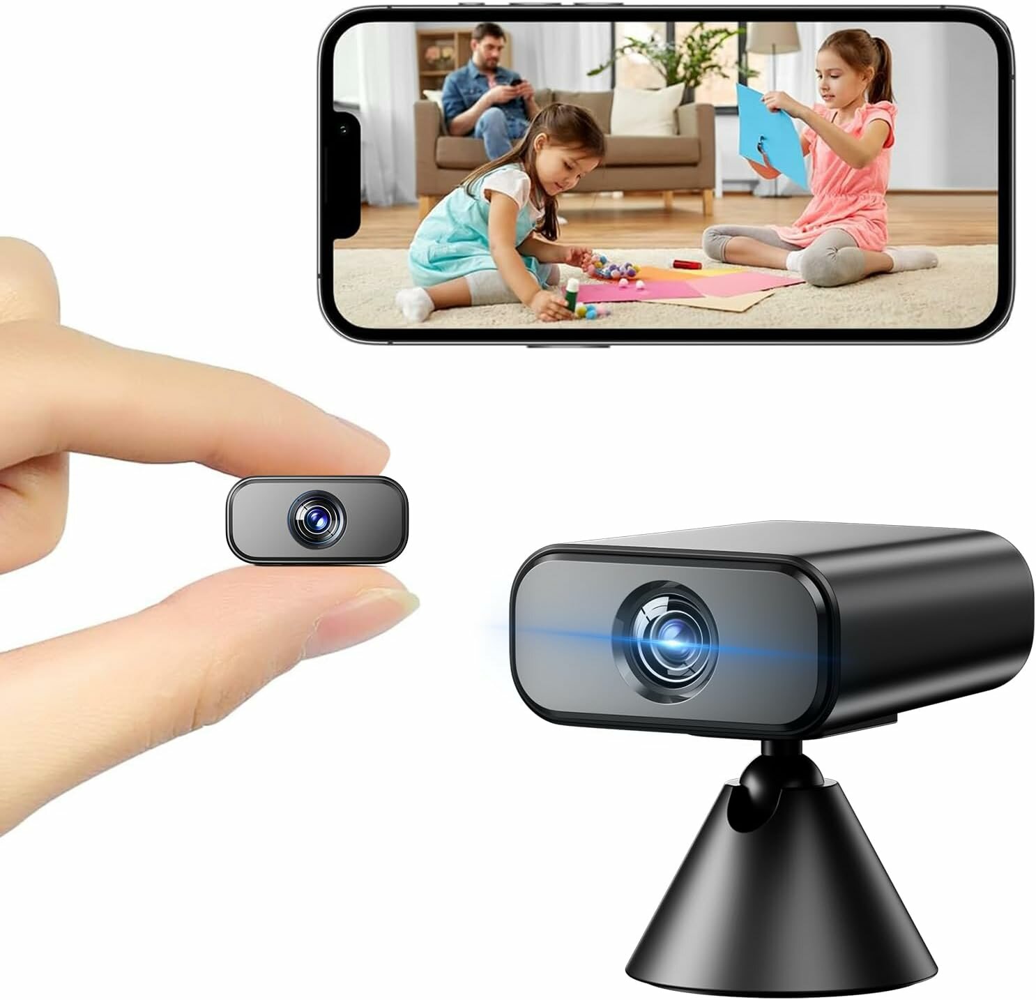 Мини Wi-Fi камера с аккумулятором, 4K, ночное видение, обнаружение движения, для домашнего видеонаблюдения