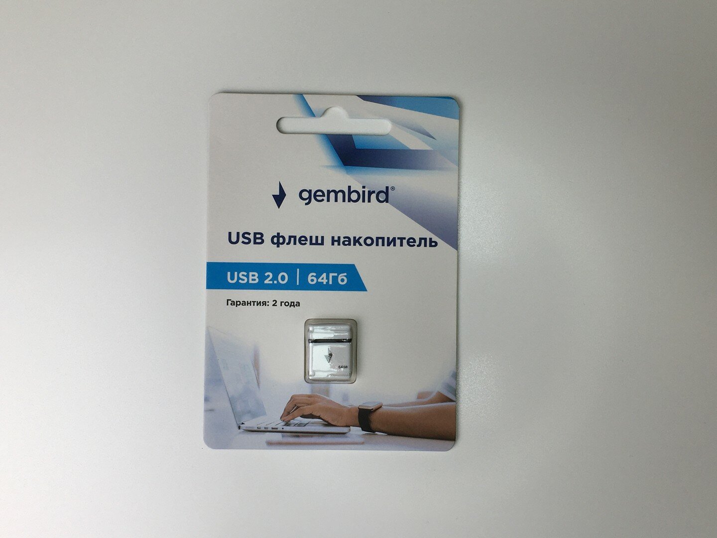 Флешка USB 64Gb, USB 2.0, Gembird GFL - 2.0-64 mini, white