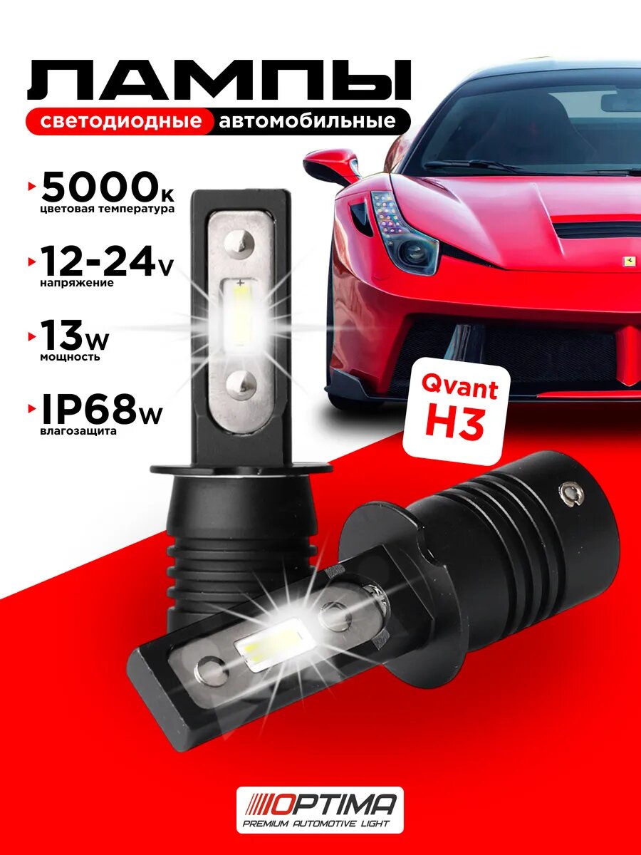 Светодиодные лампы H3 Optima LED QVANT