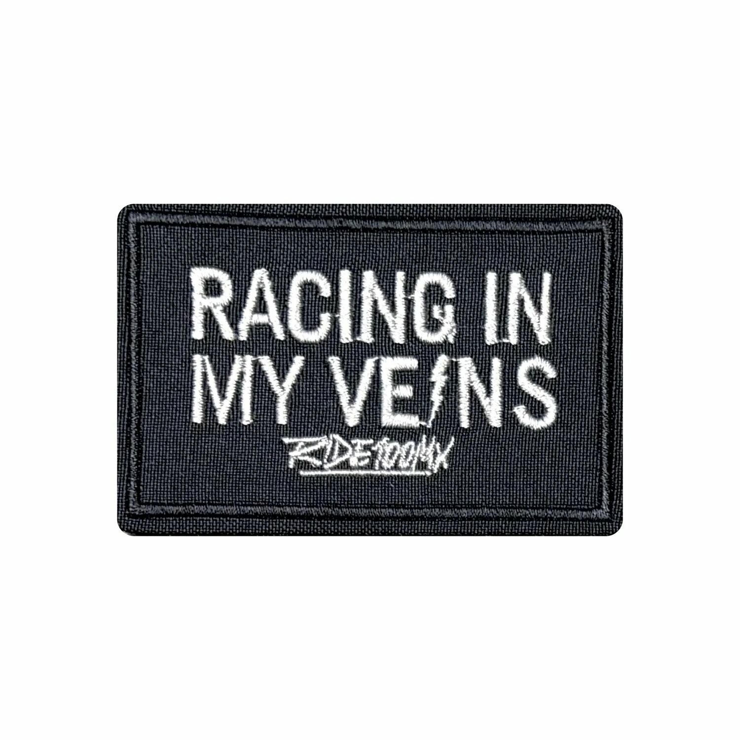 Шеврон вышивка RACING IN MY VEINS (8x5 см) (VEINS-8х5)