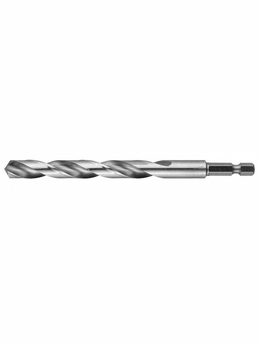 Сверло спиральное, Эксперт, НЕХ 1/4", сталь Р6М5, класс А1, D-8 x 117 мм, по металлу, ЗУБР