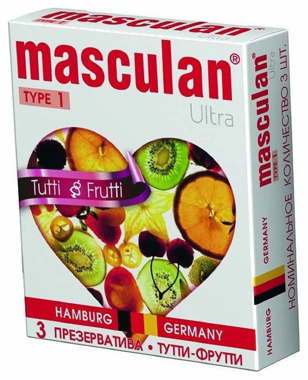Презервативы Masculan Ultra Tutti-Frutti 16058, латекс, силиконовая смазка, 3 шт.