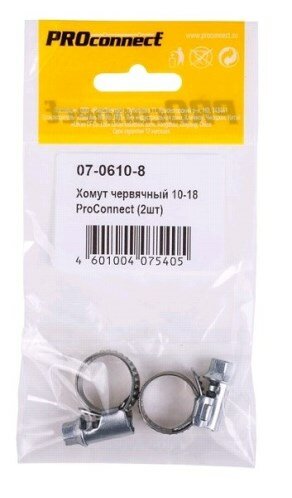 Хомут PROconnect червячный 10-16-0,7 мм, (упак. 2 шт)************