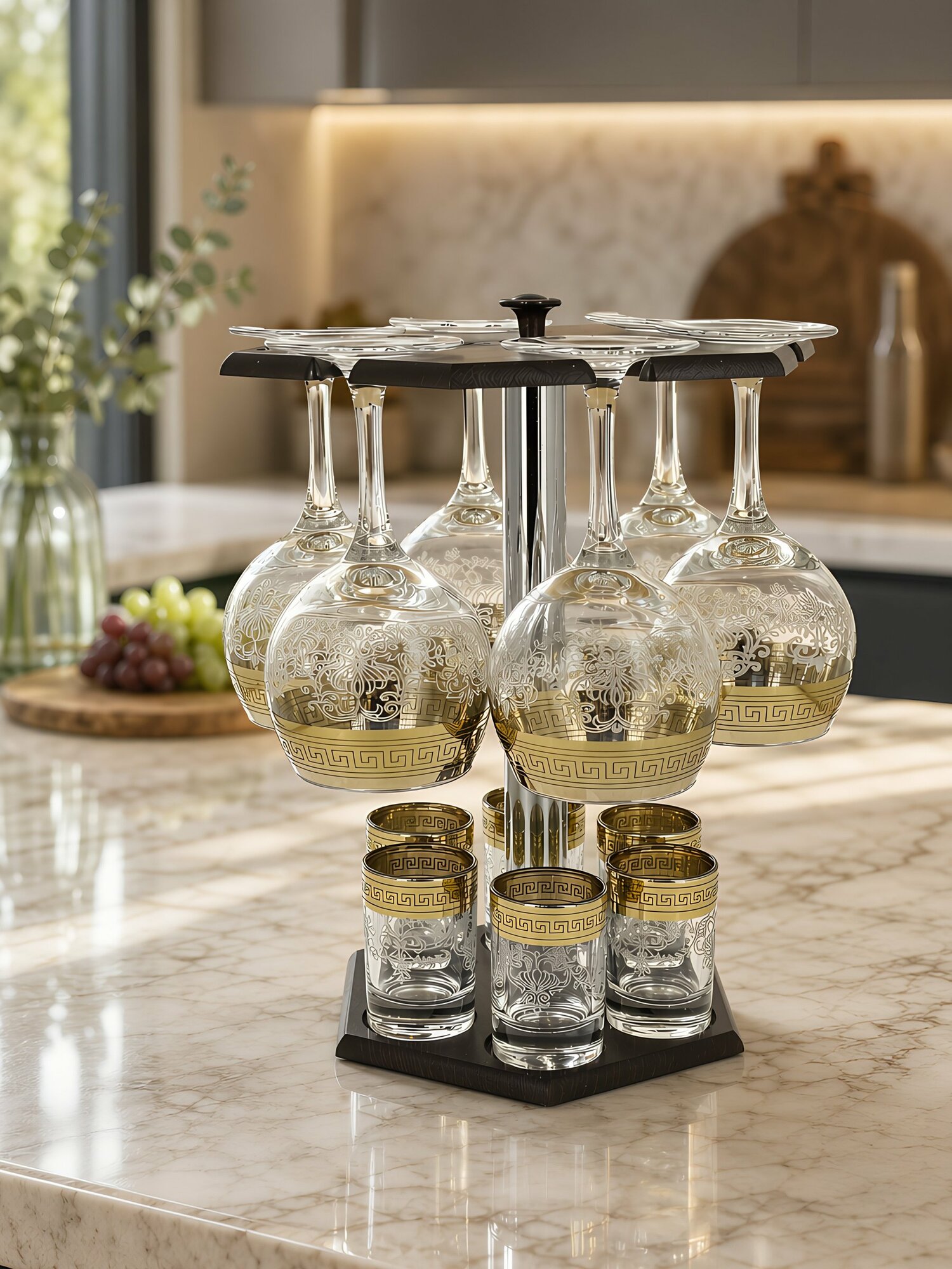 Набор для спиртного Glasstar Фурор Барокко, 12 предметов, стекло, бокалы и стопки