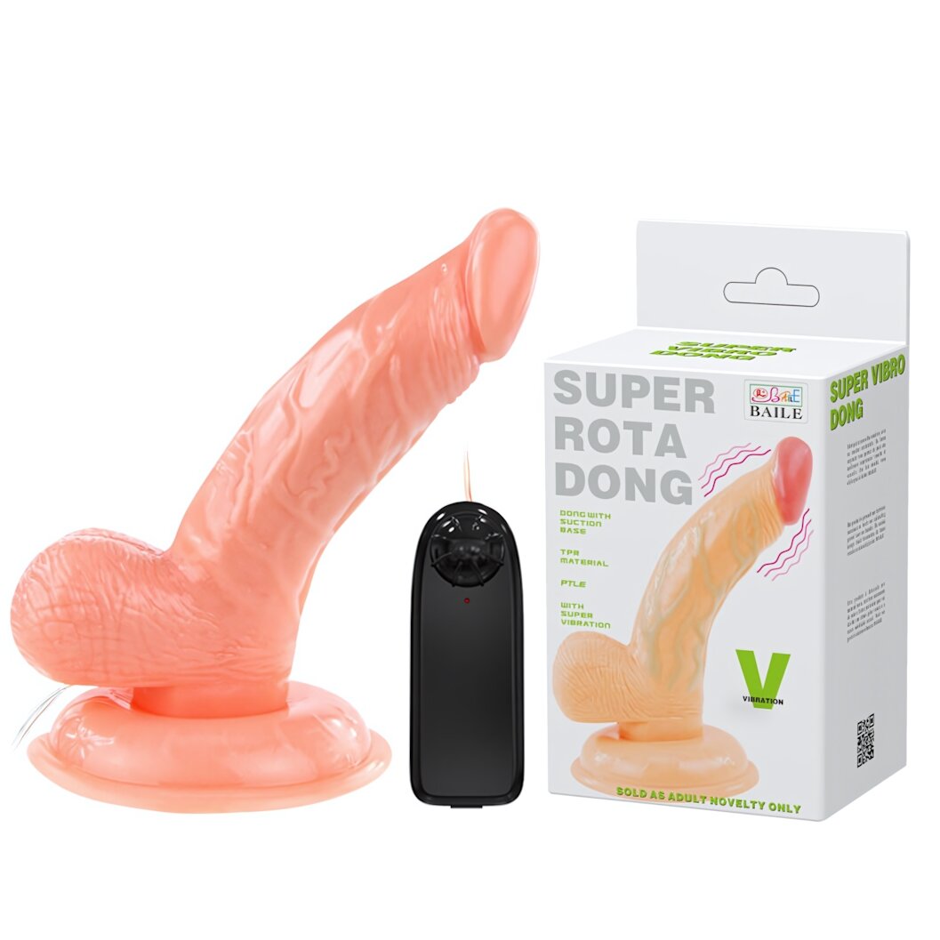 Вибратор реалистичный "Super Rota Dong" на присоске, с вращением