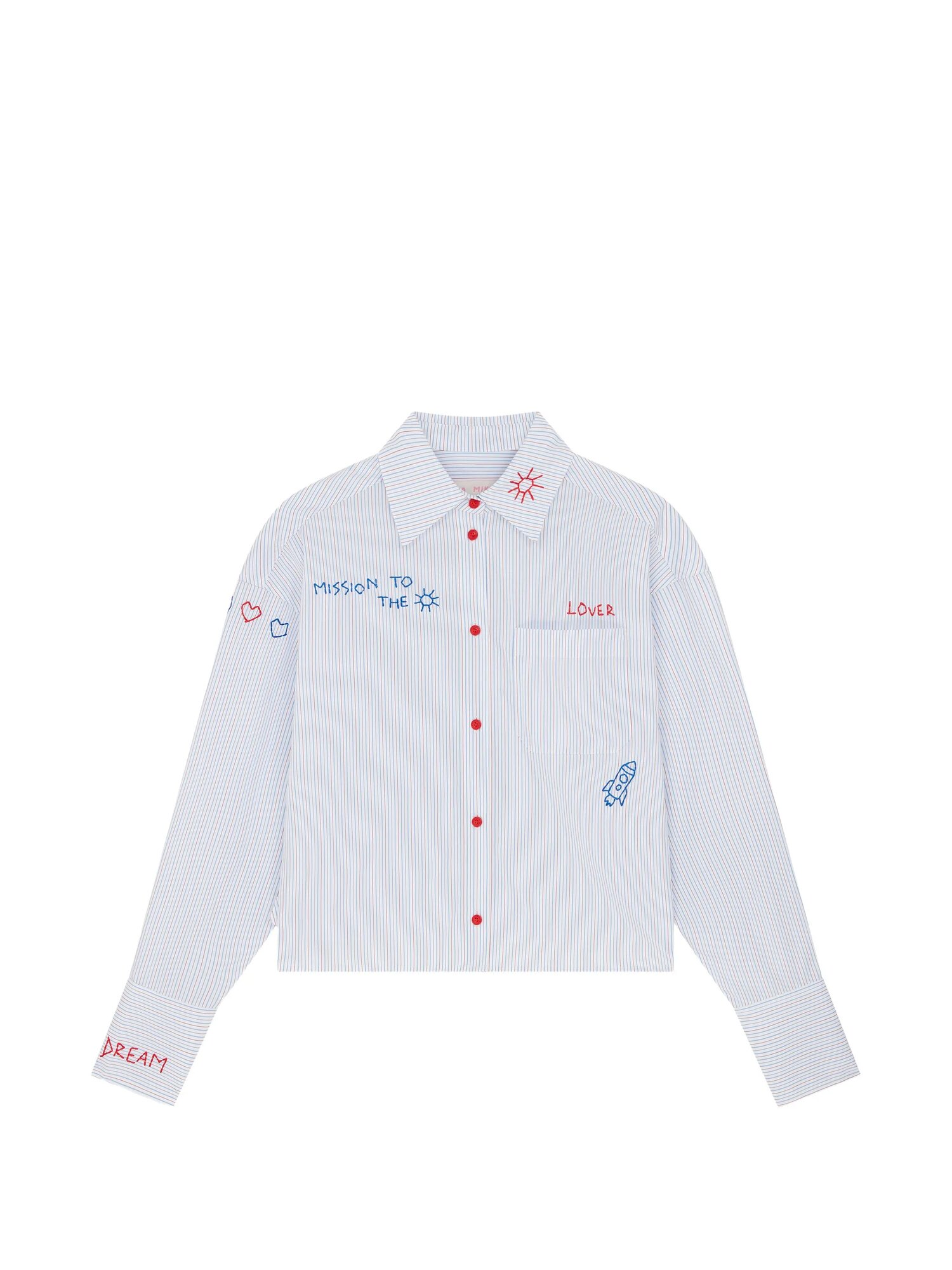 Рубашка Mira Mikati Embroidered pinstripe shirt