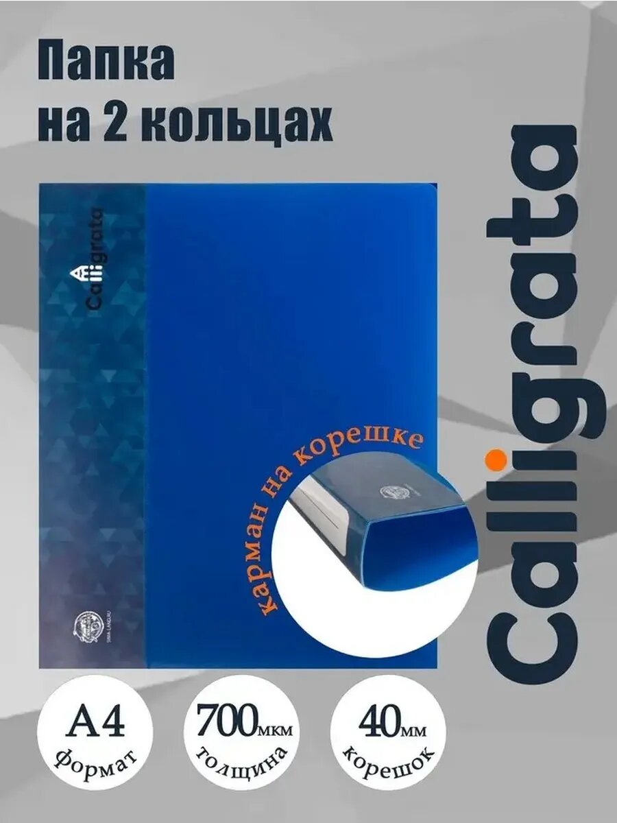 Удобная папка на 2 кольцах с карманами
