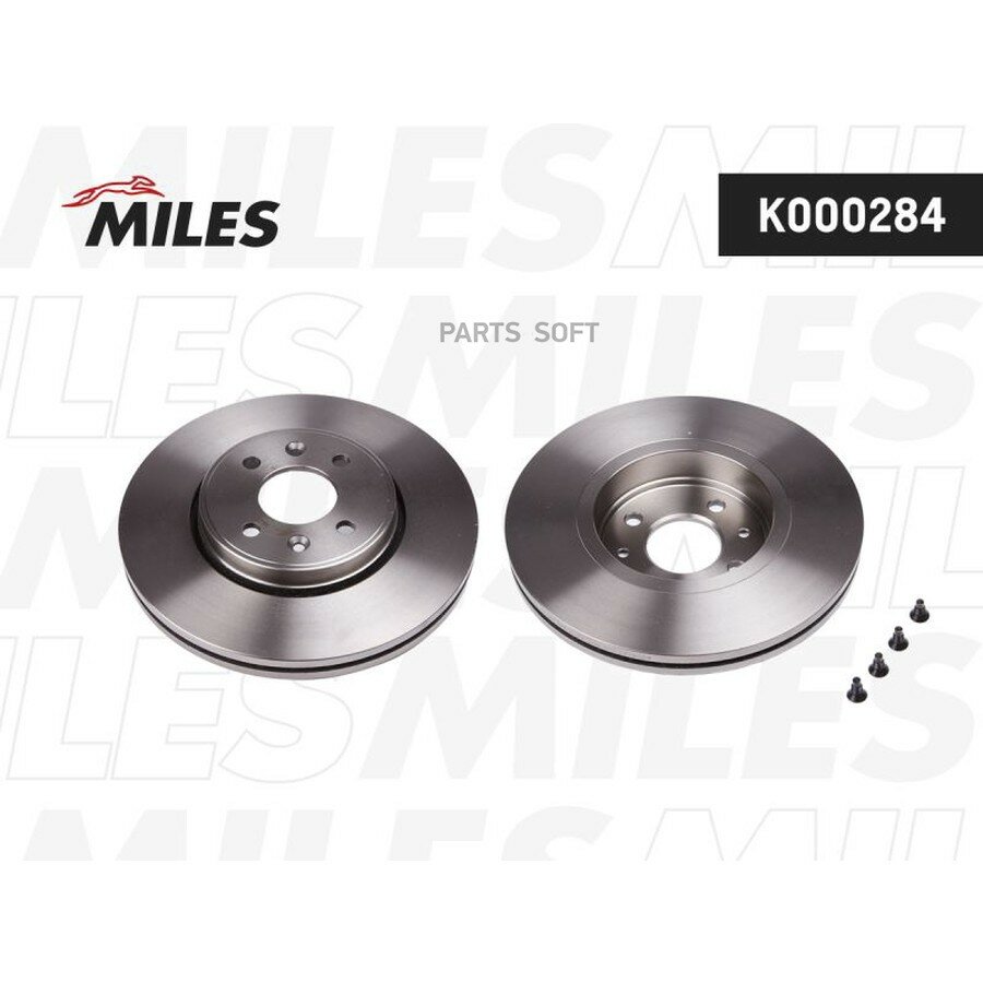 MILES K000284 Диск тормозной RENAULT KANGOO 01-/LAGUNA 95-01/MEGANE 96-/SCENIC 99- перед. вент. ()