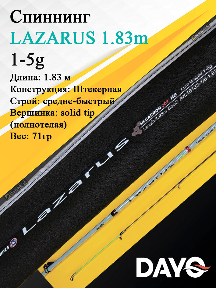 Спиннинг LAZARUS 1-5g 1.83m