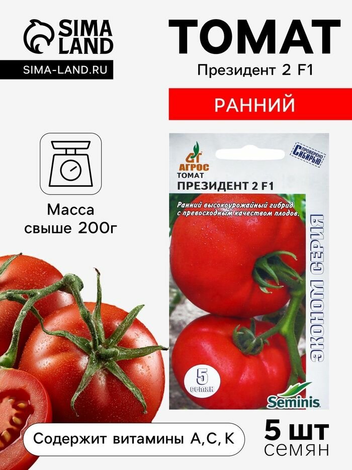 Семена Томат, Президент II , F1, 5 шт, Seminis, Агрос