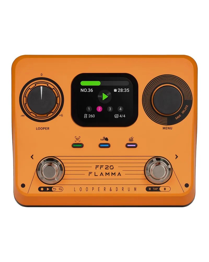 FLAMMA FF20 Looper Pedal Драм-машина, Drum Looper Гитарная педаль с экраном