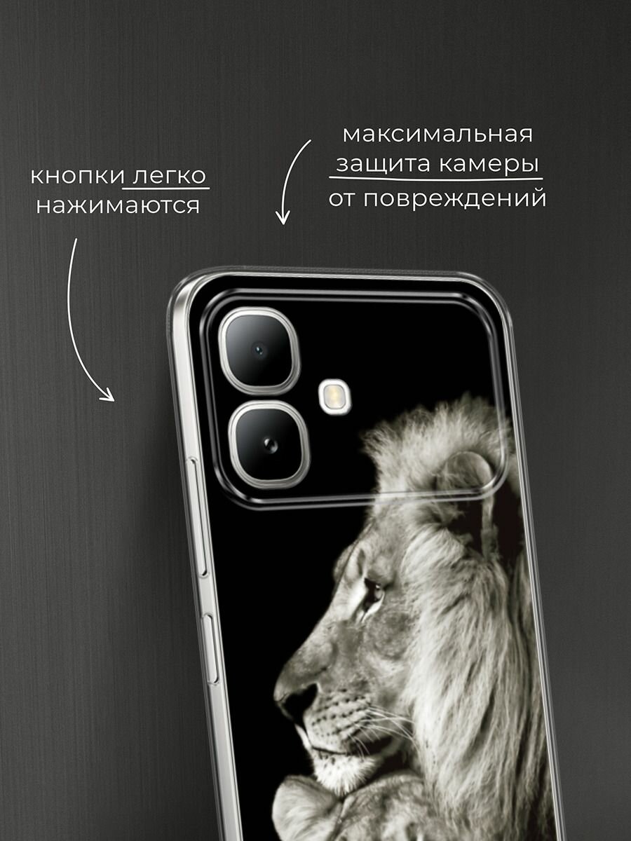 Чехол на Infinix Smart 20 / Инфиникс Смарт 20 с принтом Лев и львица — фото 1
